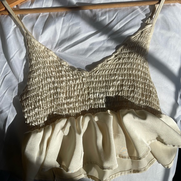 Tops | Forget 21 Satin Flare Crop Top | Poshmark